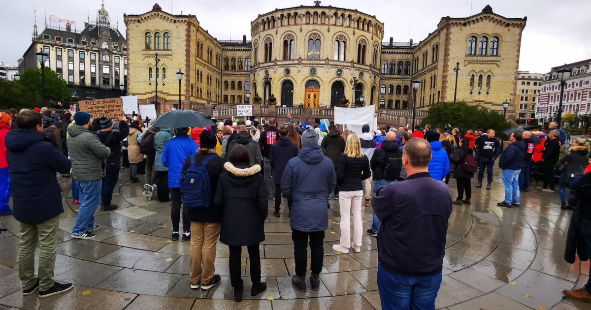 Demonstrasjon mot Korona-tiltak i Oslo